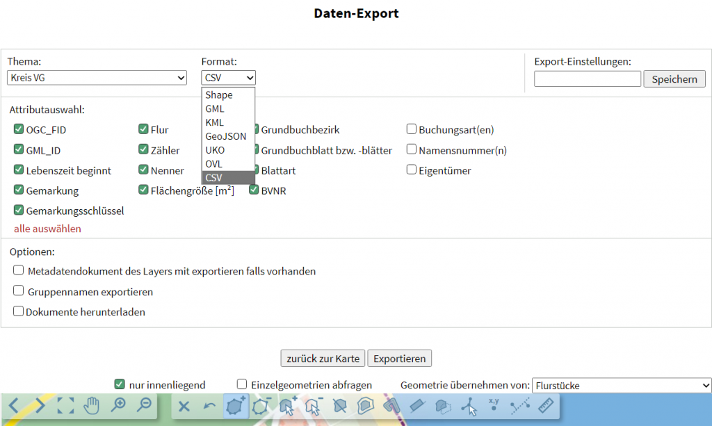 6.2 Daten exportieren – GeoPortal.VG